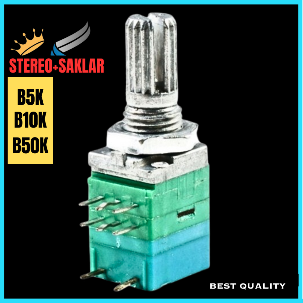 Jual Potentiometer Potensiometer Potensio Stereo B50K B10K B5K Plus ...