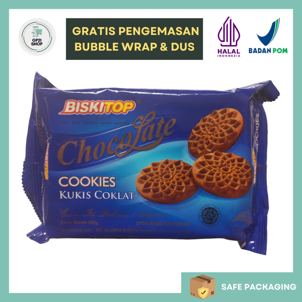 Jual Biskitop Chocolate Cookies 300gr - Biskuit Coklat Snack Cemilan ...