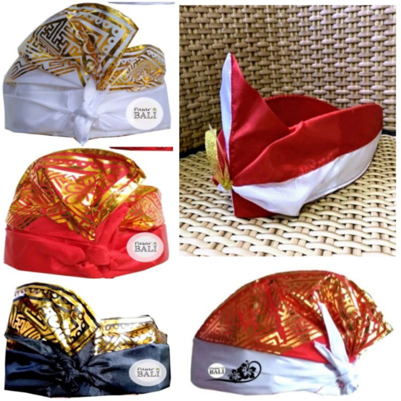 Jual Udeng bando ikat kepala blangkon merah putih karnaval prada bali ...