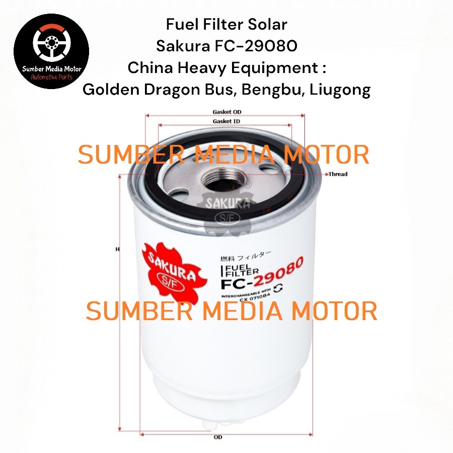 Jual Sakura Fuel Filter Solar FC-29080 China Heavy Equipment : Golden ...