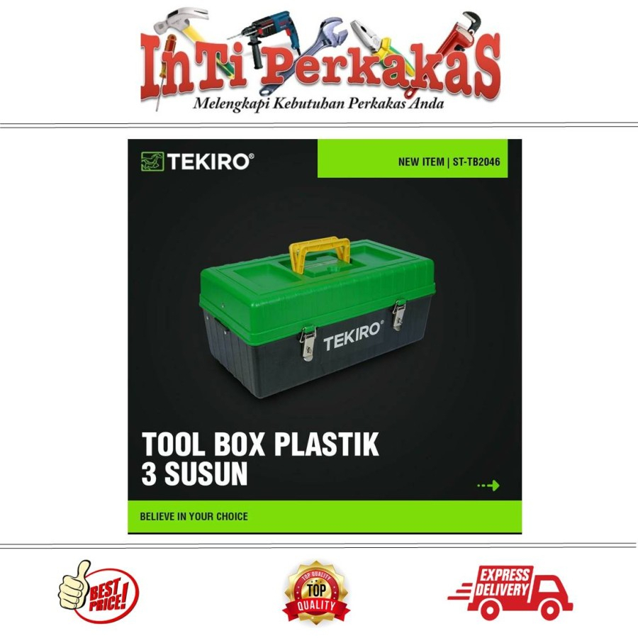Jual TOOL BOX TIGA SUSUN PLASTIK 426x235x180 MM TEKIRO WADAH PERKAKAS | Shopee Indonesia