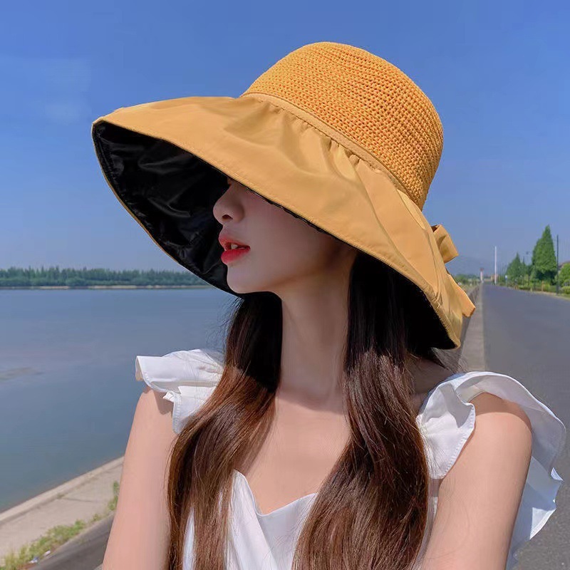 Jual Topi Wanita topi pantai ember lebar Topi nelayan pelindung sinar ...