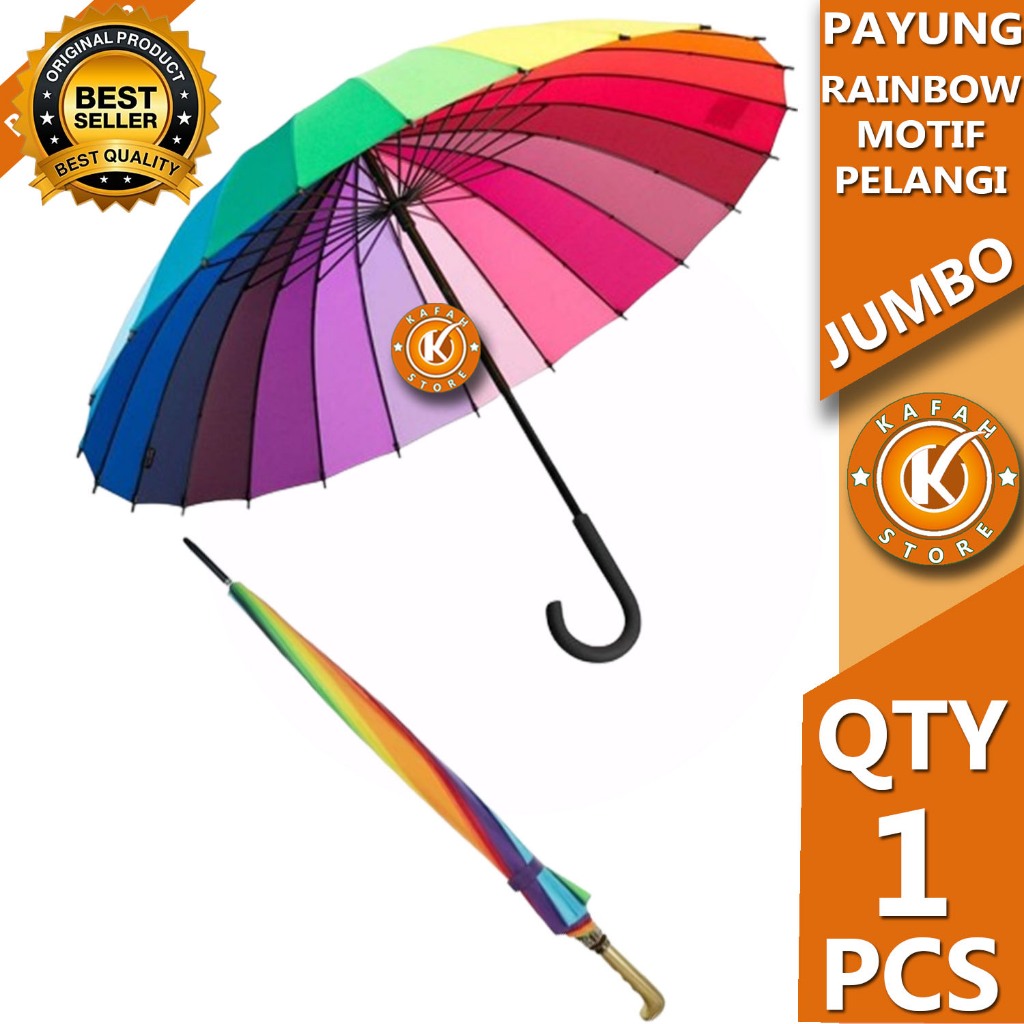 Jual PAYUNG RAINBOW PELANGI UKURAN JUMBO BESAR kafah store | Shopee ...