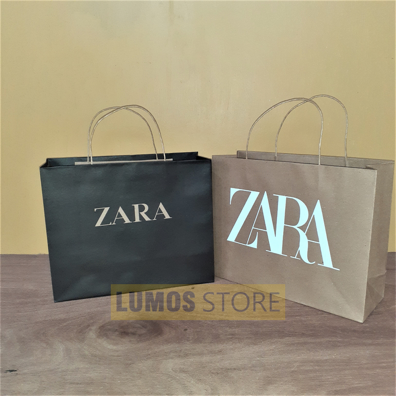 Jual Paper bag Zara landscape 33 x 26 x 12 cm | Shopee Indonesia