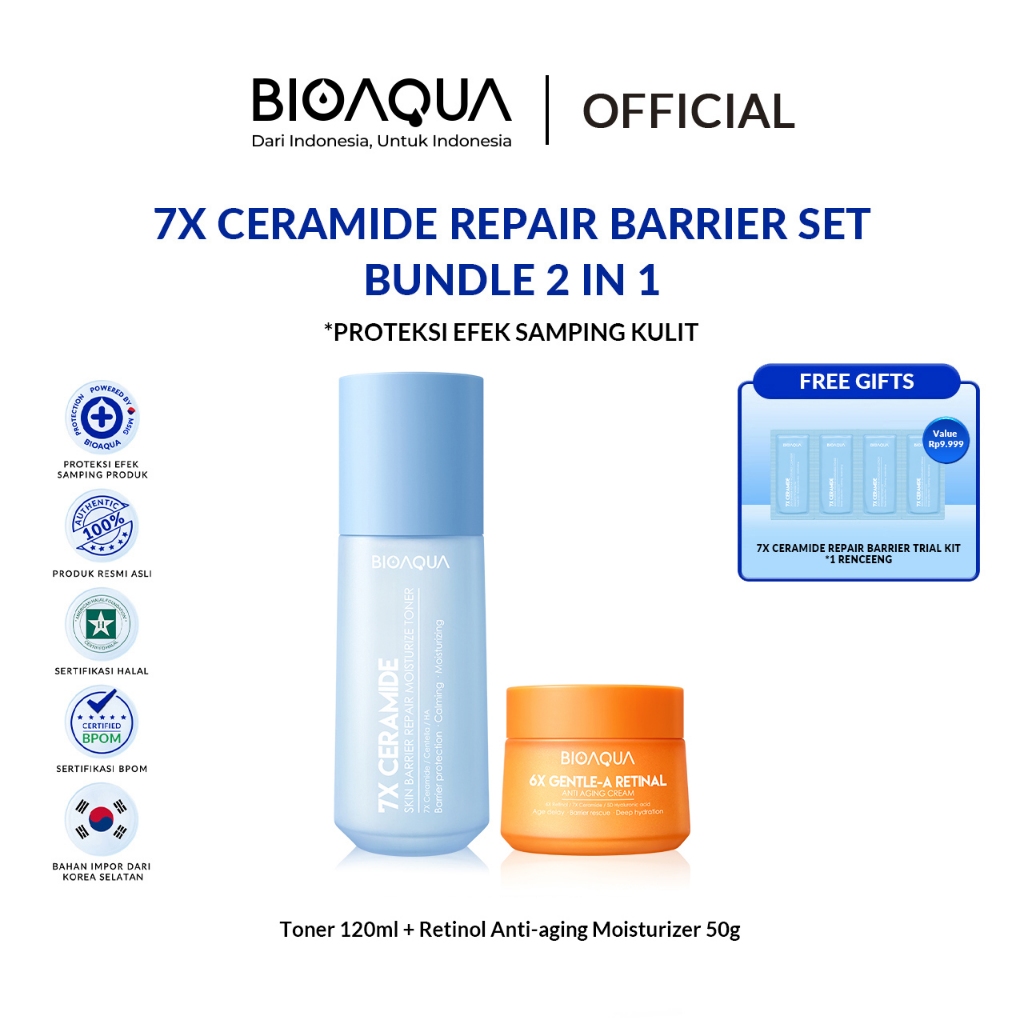Jual BIOAQUA 7X Ceramide Skincare Paket Repair Barrier Set With ...