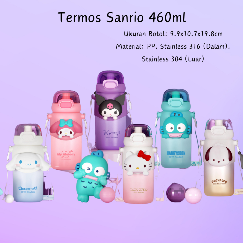 Jual ORIGINAL SANRIO LICENSE Botol Minum Termos Tumbler Karakter Sanrio Anak 316 304 Stainless ...