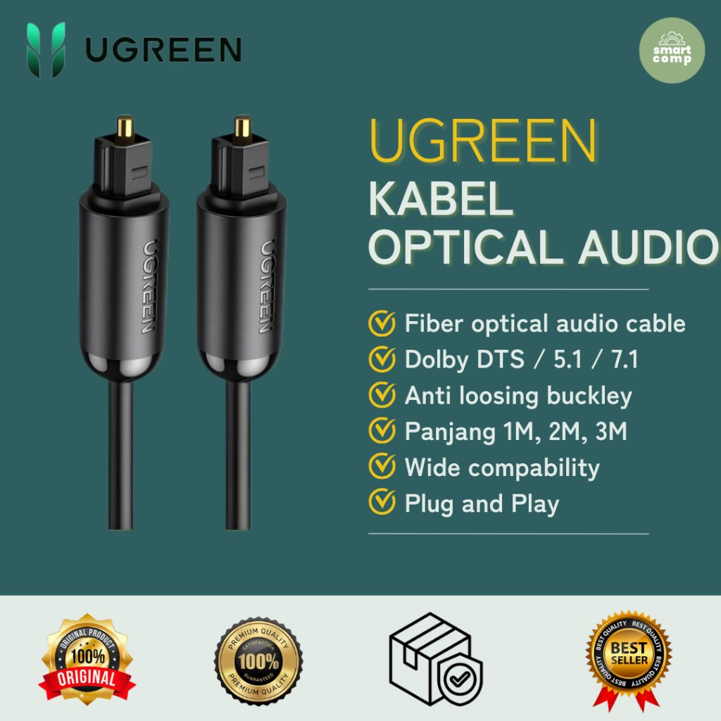 Jual UGREEN Kabel Toslink Digital Audio Optical SPDIF / Kabel Fiber ...