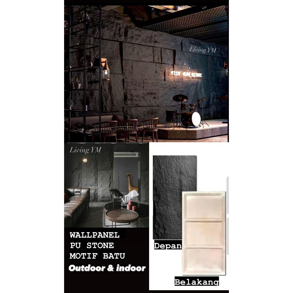 Jual WALL PU Stone Rock Panel Polyurethane ukuran 1.2m x 60cm Wallpanel ...