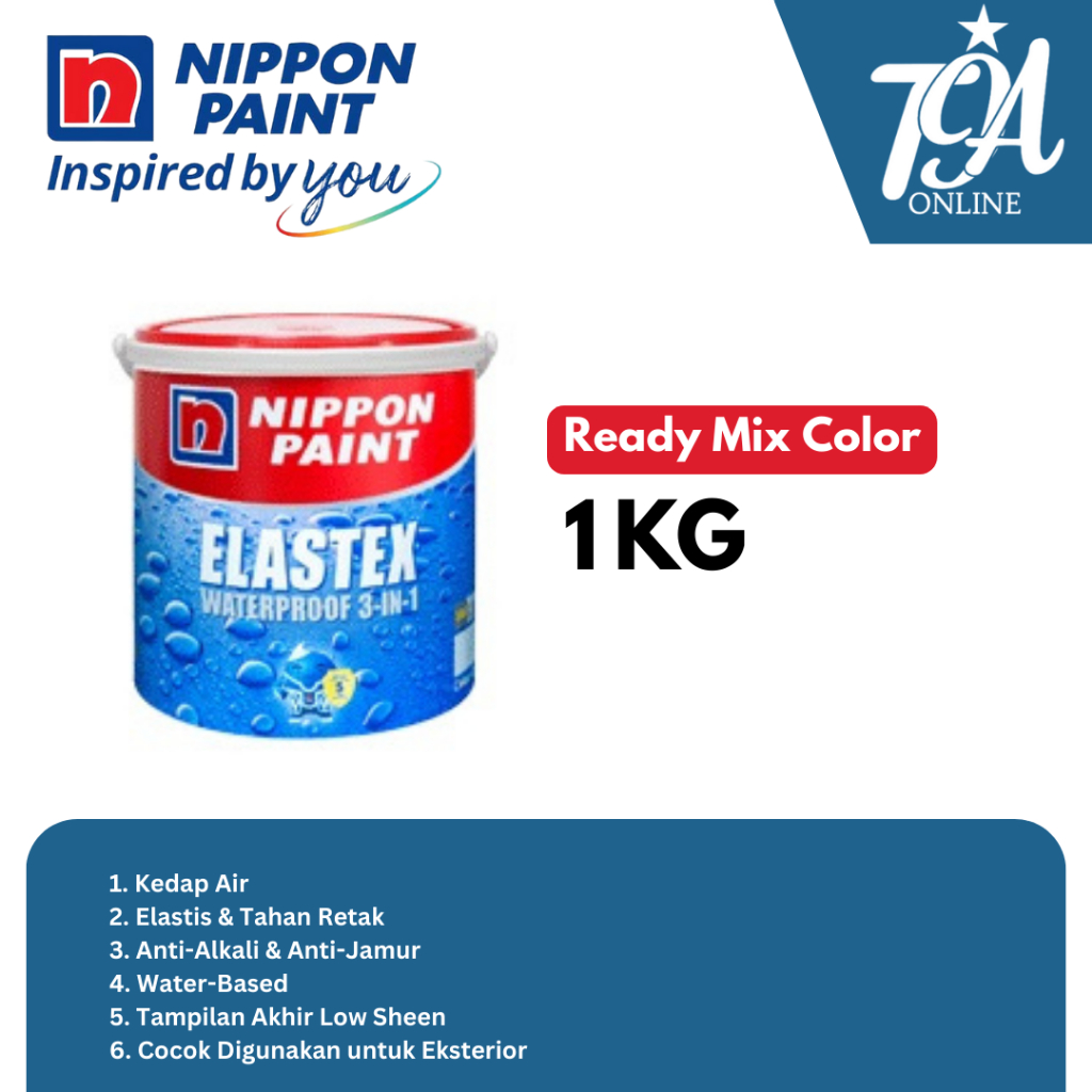 Jual Cat Pelapis Anti Bocor Nippon Paint Elastex 3 in 1 Ready Mix 1 KG | Shopee Indonesia