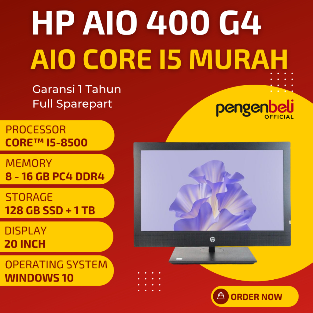 Jual PC AIO CORE I5 TERMURAH - HP AIO PRO ONE 400 G4 [CORE I5-8500 ...