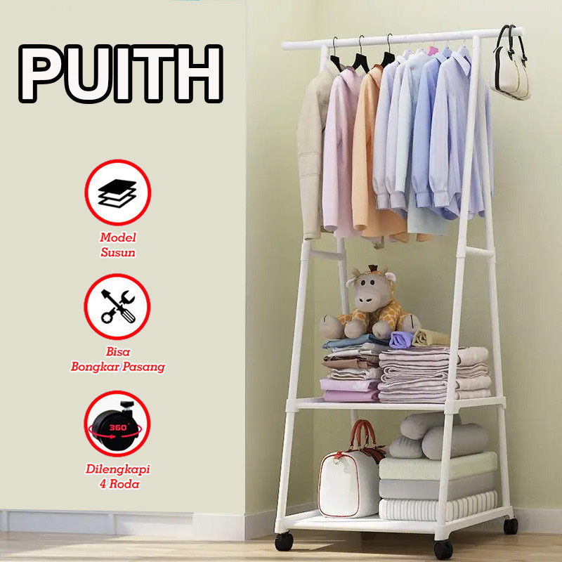 Jual Triangle stand hanger baju rak buku rak pakaian rak gantungan baju ...