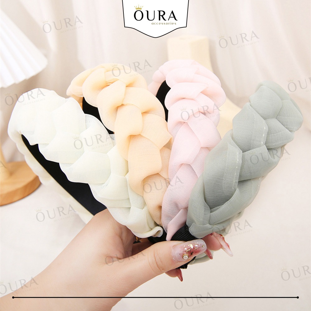 Jual BANDO KEPANG NAGITA Bando Ruffle Bahan Kain Organza Braided ...