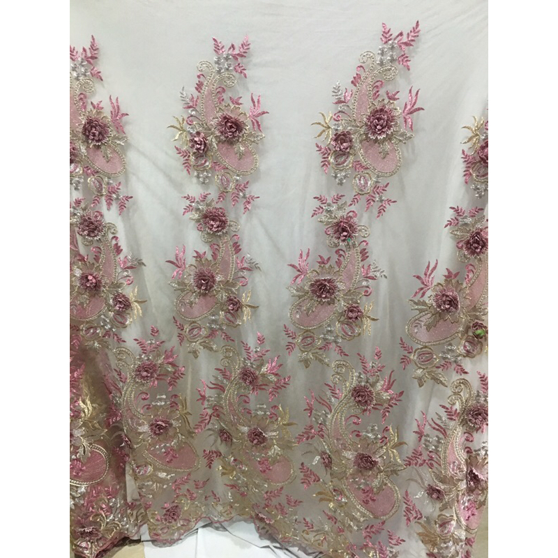 Jual kain tile bordir / tile bordir apl metalik / harga per 0.5M ...