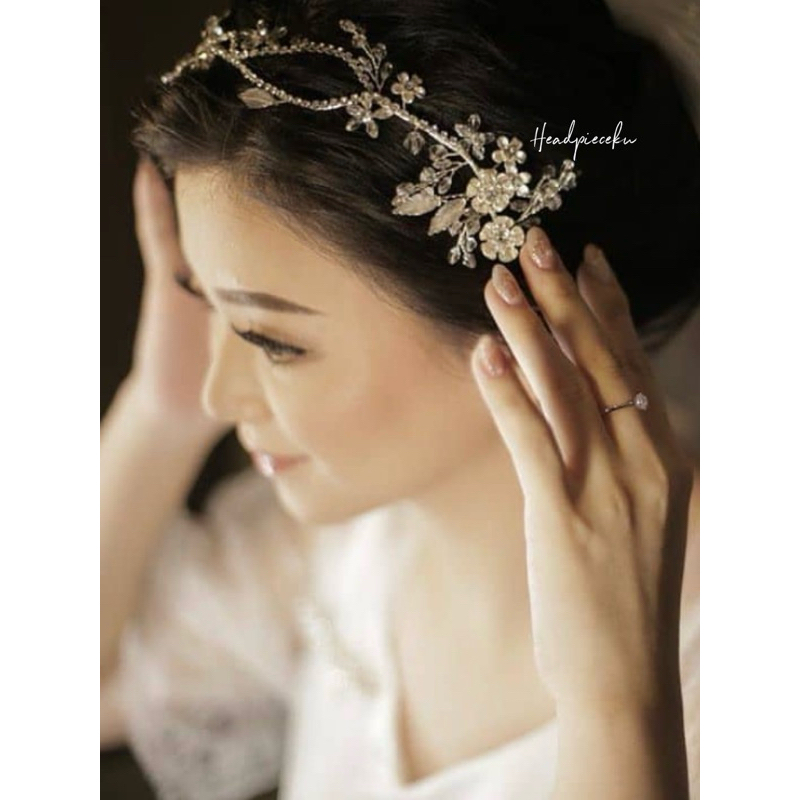 Jual Natalie Headpiece aksesoris rambut wedding silver pemberkatan ...