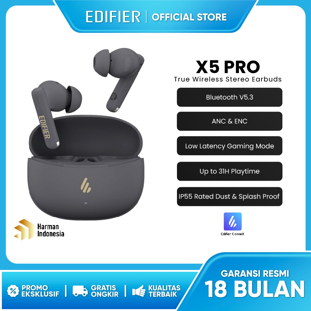 Jual EDIFIER X5 Pro True Wireless Noise Cancellation In - Ear ...
