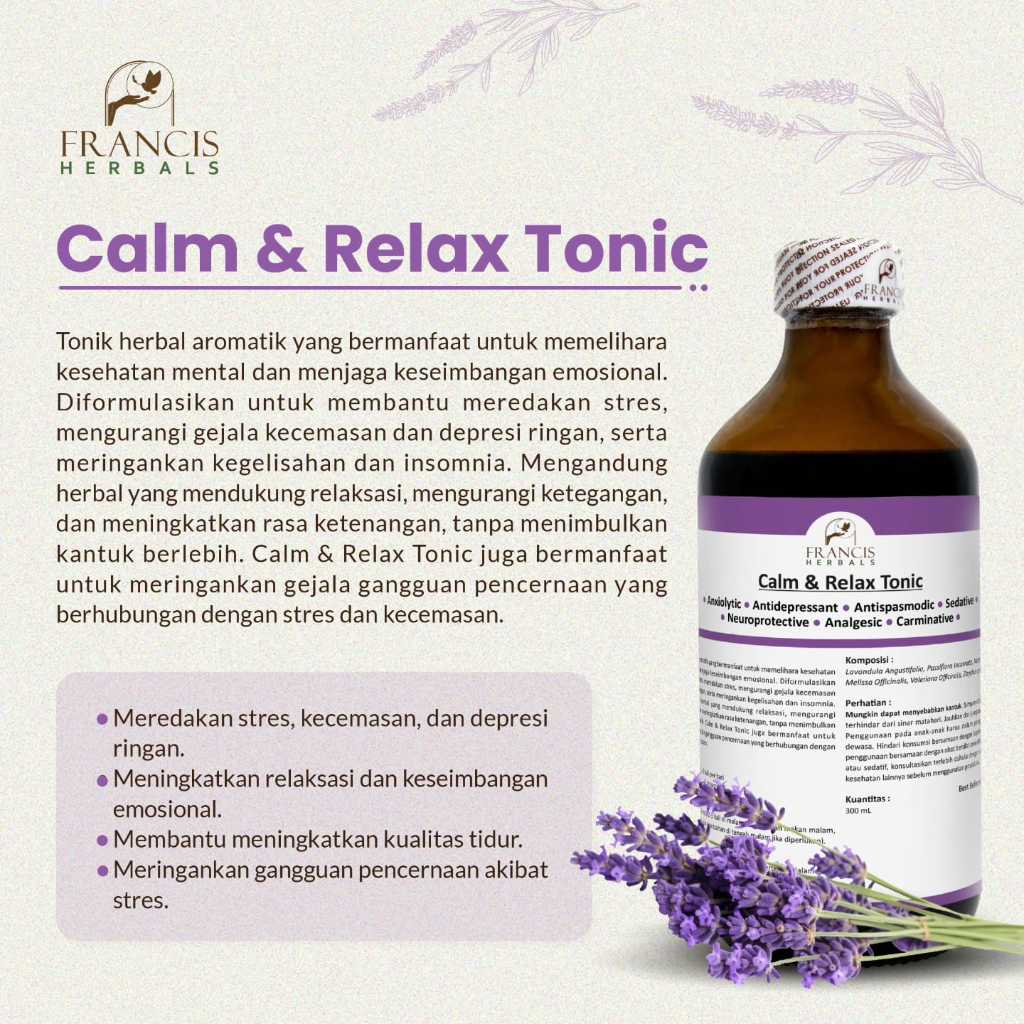 Jual Francis Herbals Calm & Relax Tonic 300 ML | Shopee Indonesia