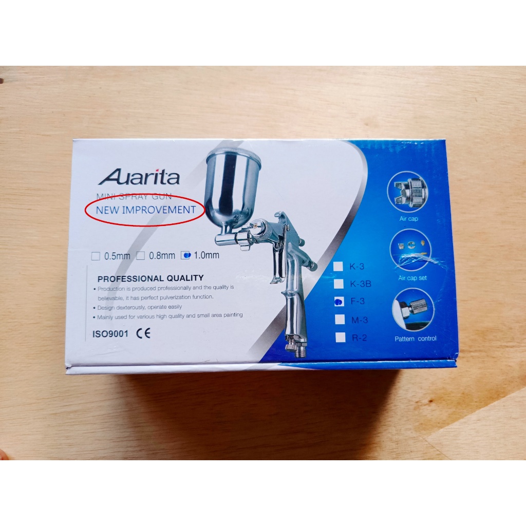 Jual Spray Gun Auarita F3 New Improvement - F3 Modif Nozzle 0.8 dan 1.0 ...