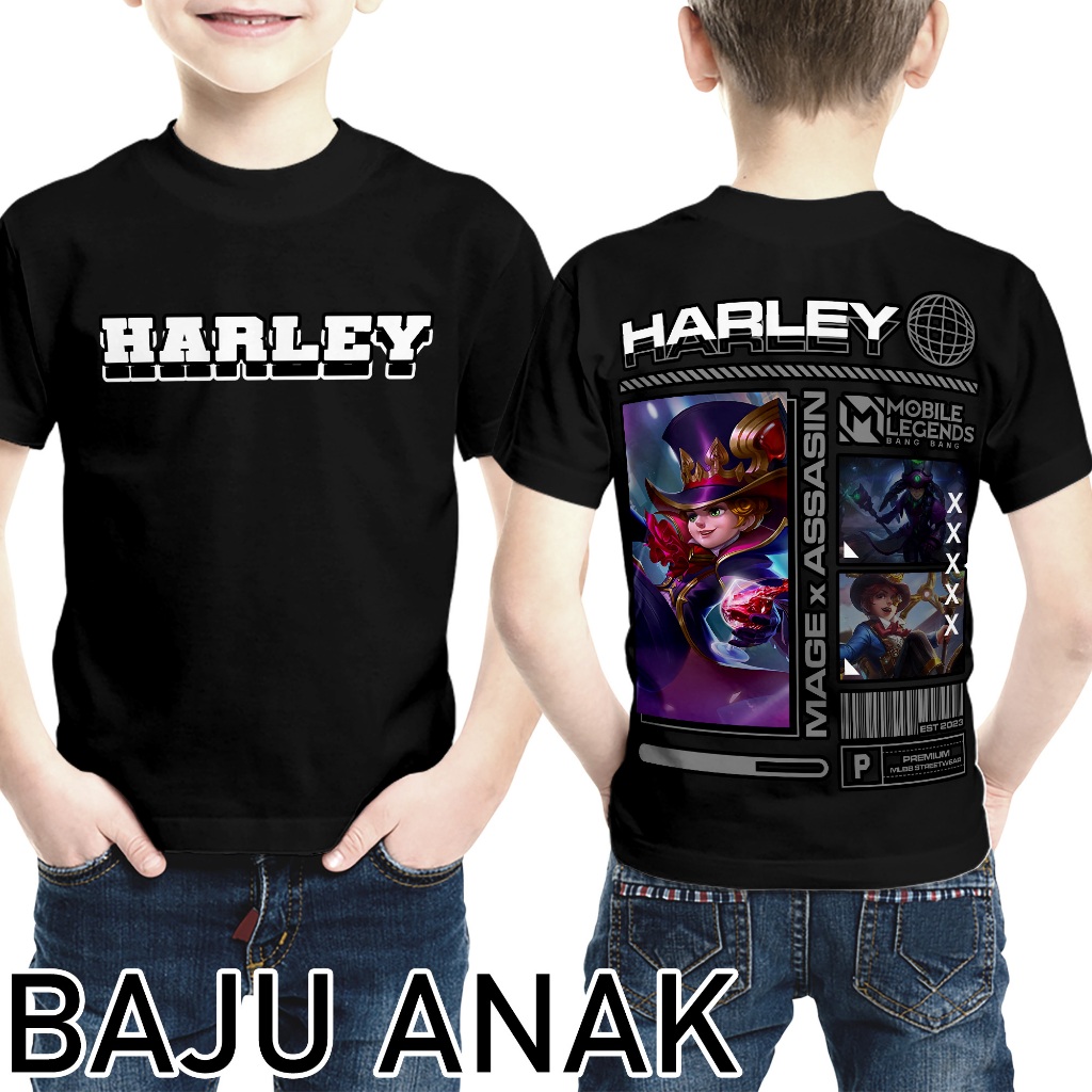 Jual KAOS DISTRO ANAK MOBILE LEGENDS HERO HARLEY ANAK COWO/ ANAK CEWE ...