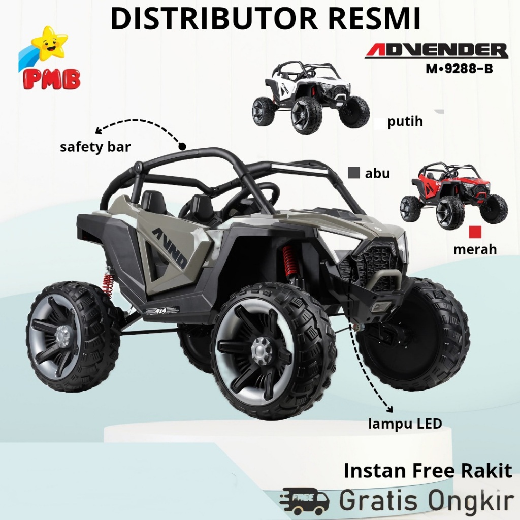 Jual Mobil Aki PMB M9288-B ADVENDER BIG FOOT 4 GEAR BOX BAN EVA MOBIL ...
