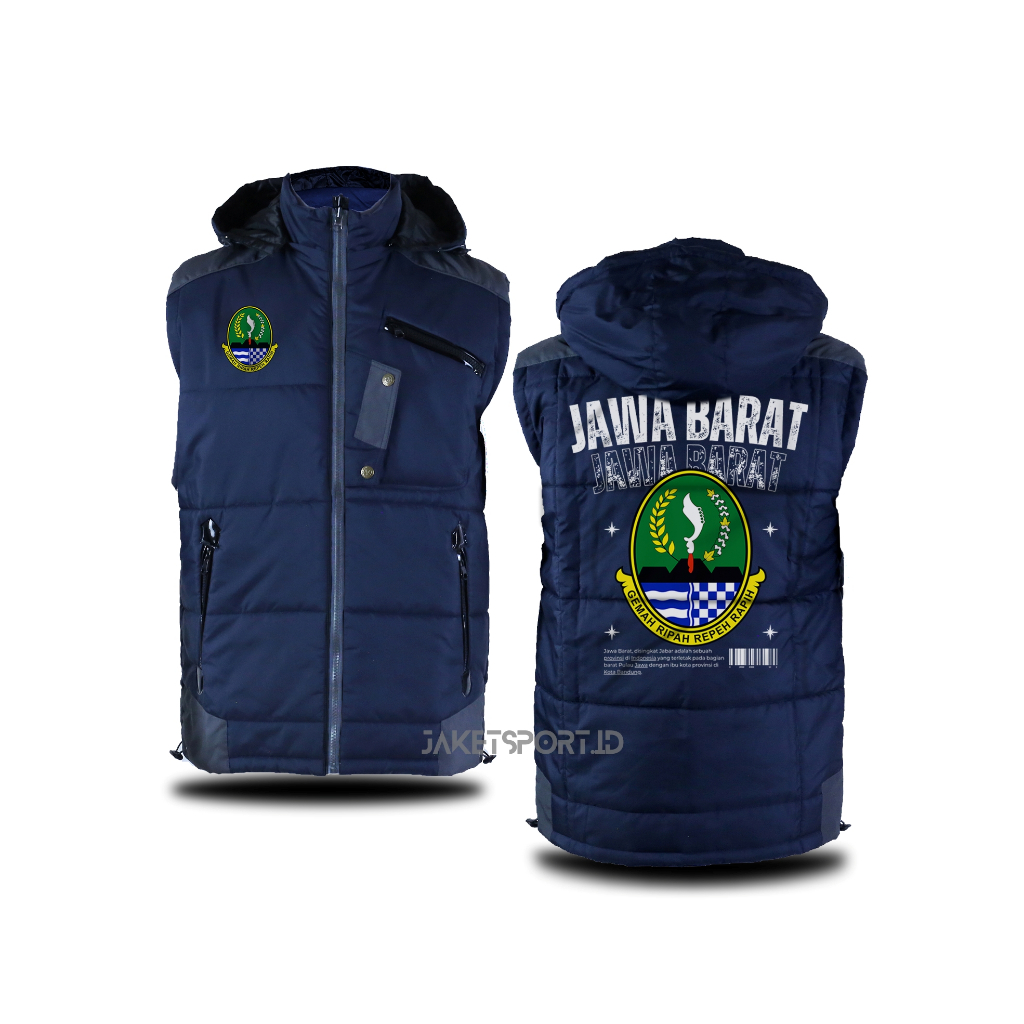 Jual Vest cargo pria wanita bahan parasut semi wf desain provinsi jawa ...
