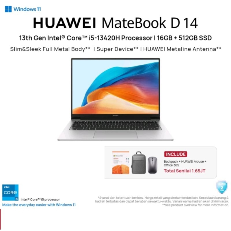 Jual Huawei Matebook D14 i5 New | Shopee Indonesia
