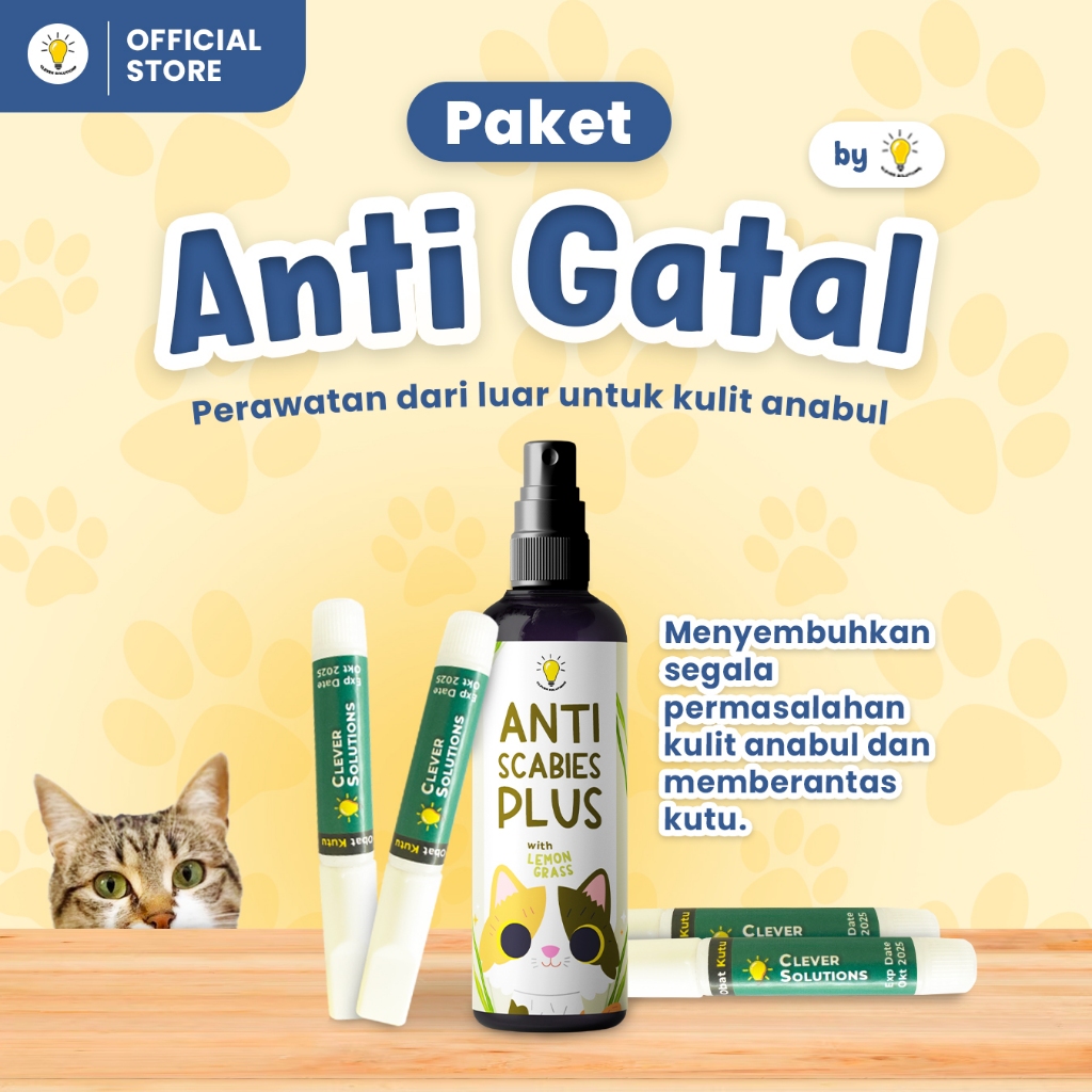 Jual Clever Solutions Paket Anti Gatal (Perawatan Anabul agar Terhindar ...