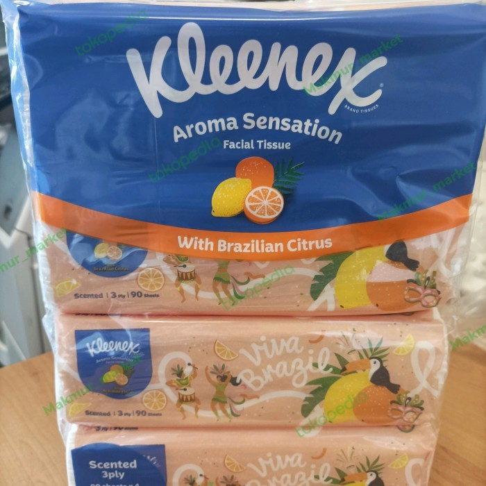 Jual Kleenex Facial Tissue Box Aromatherapy Scented Citrus 3ply 4 x 90s | Shopee Indonesia