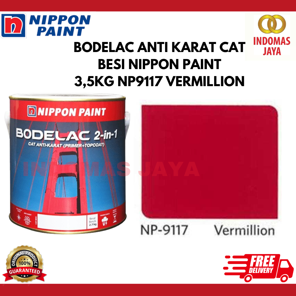 Jual Cat Besi Bodelac 2-in-1 Anti Karat 3.5 kg NP9117 VERMILLION ...