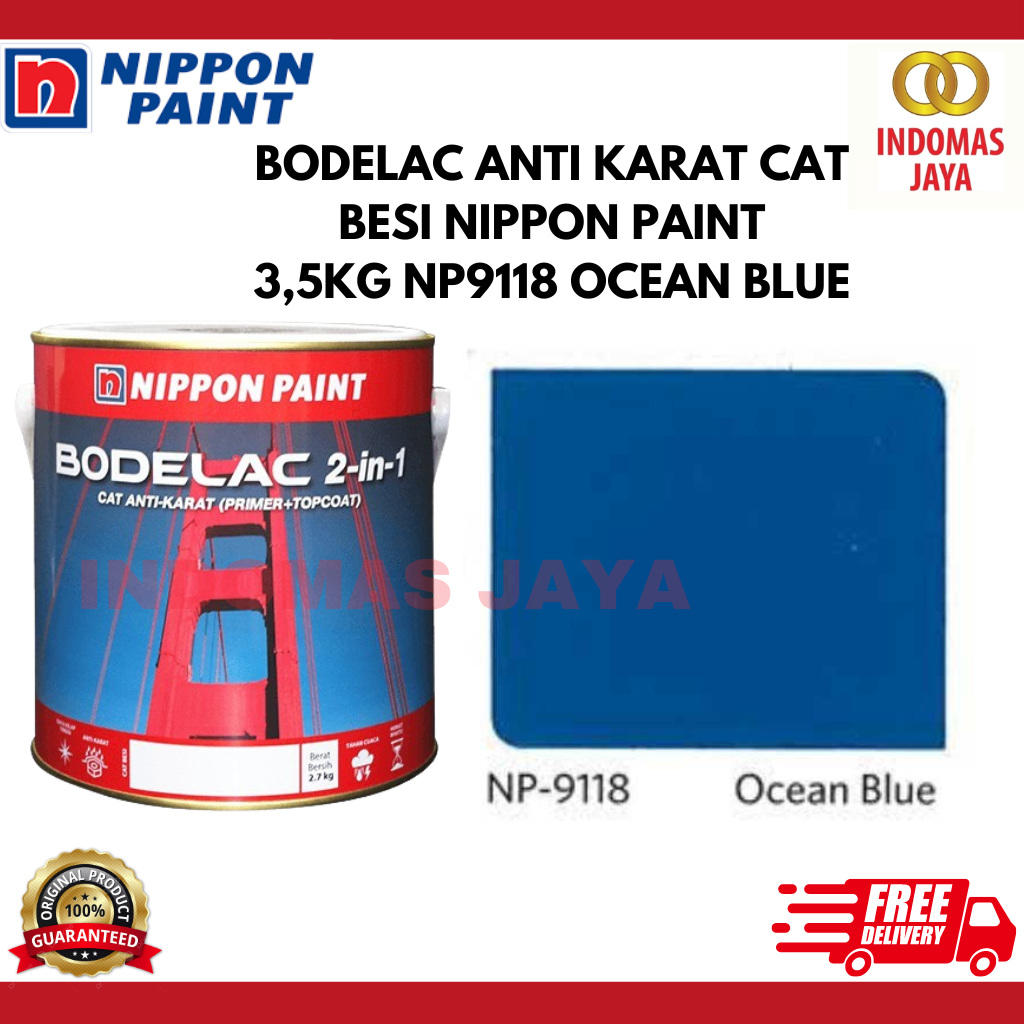 Jual Cat Besi Bodelac 2-in-1 Anti Karat 3.5 kg NP9118 OCEAN BLUE | Shopee Indonesia