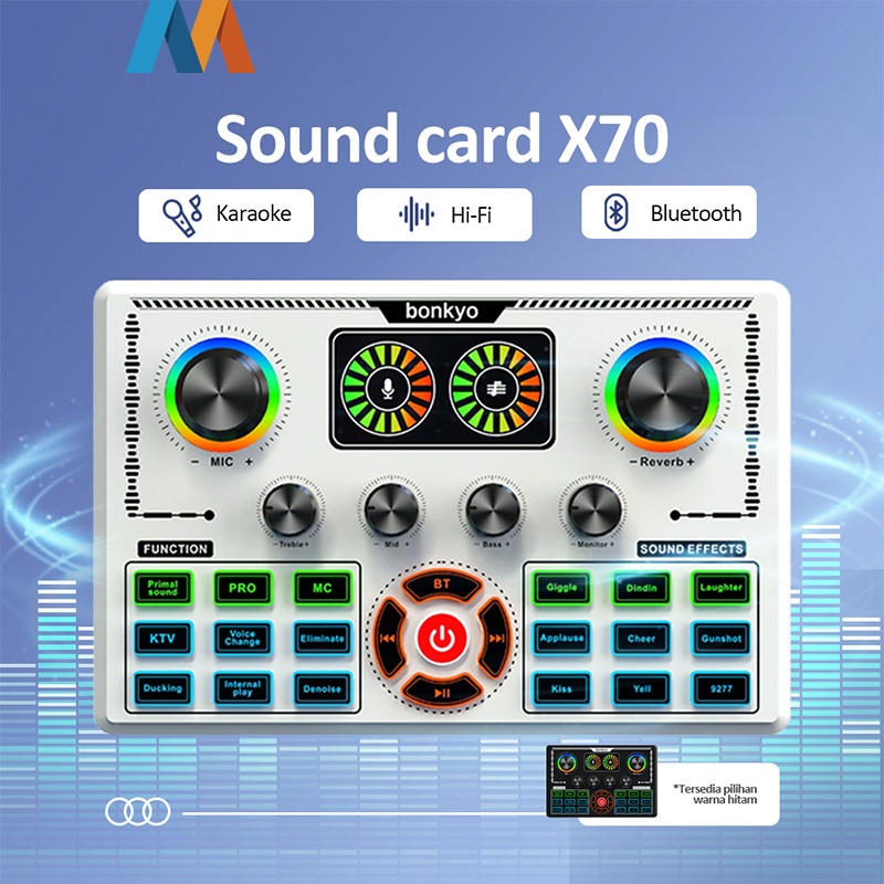 Jual Mukava X70 sound card singing live recording karaoke mixer USB ...