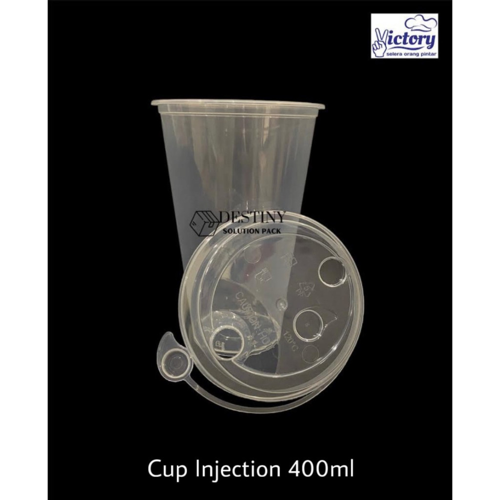 Jual Wadah Minum Plastik Cup Injection Victory 400ml (25pcs) | Shopee ...