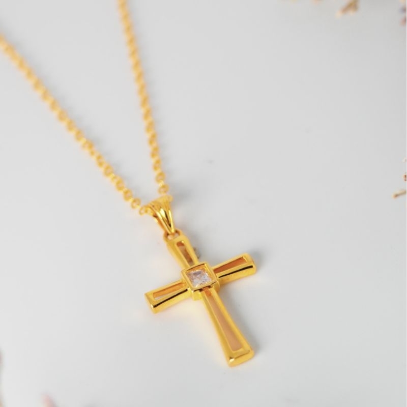 Jual Kalung Emas New Fancy Salib Lubang Mata 1 - Toko Emas Gadjah ...