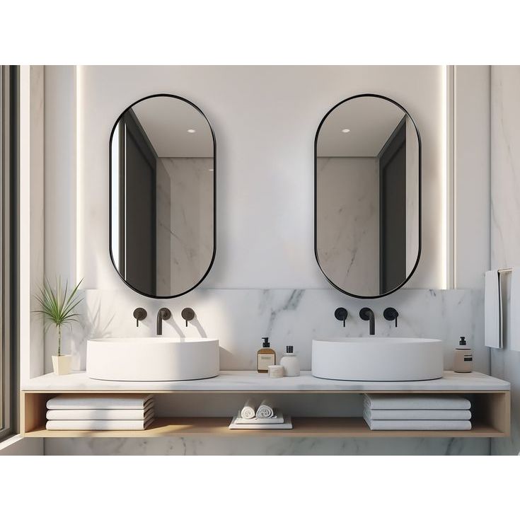 Jual CERMIN OVAL KAPSUL DINDING AESTEHTIC FRAME HITAM PUTIH GOLD ...