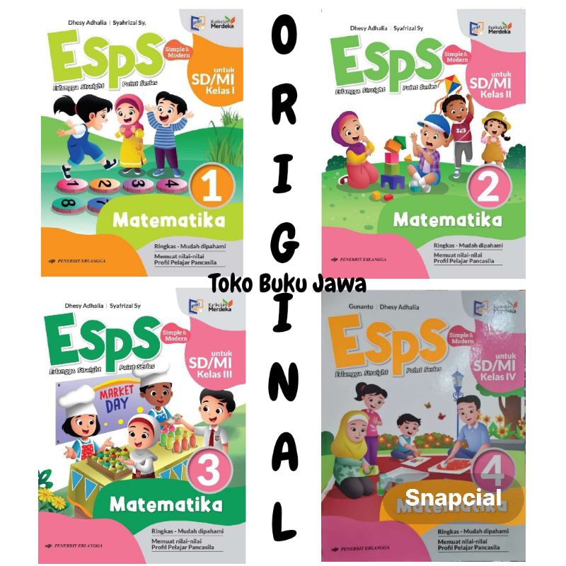 Jual ORIGINAL Buku SD ESPS Matematika Kelas 1 2 3 4 5 6 Revisi Erlangga Kurikulum Merdeka ...