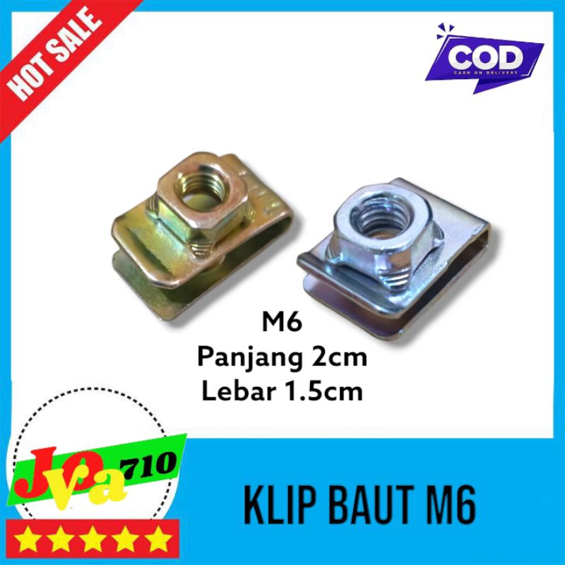 Jual klip baut m6 klip body motor mur klip variasi m6 | Shopee Indonesia