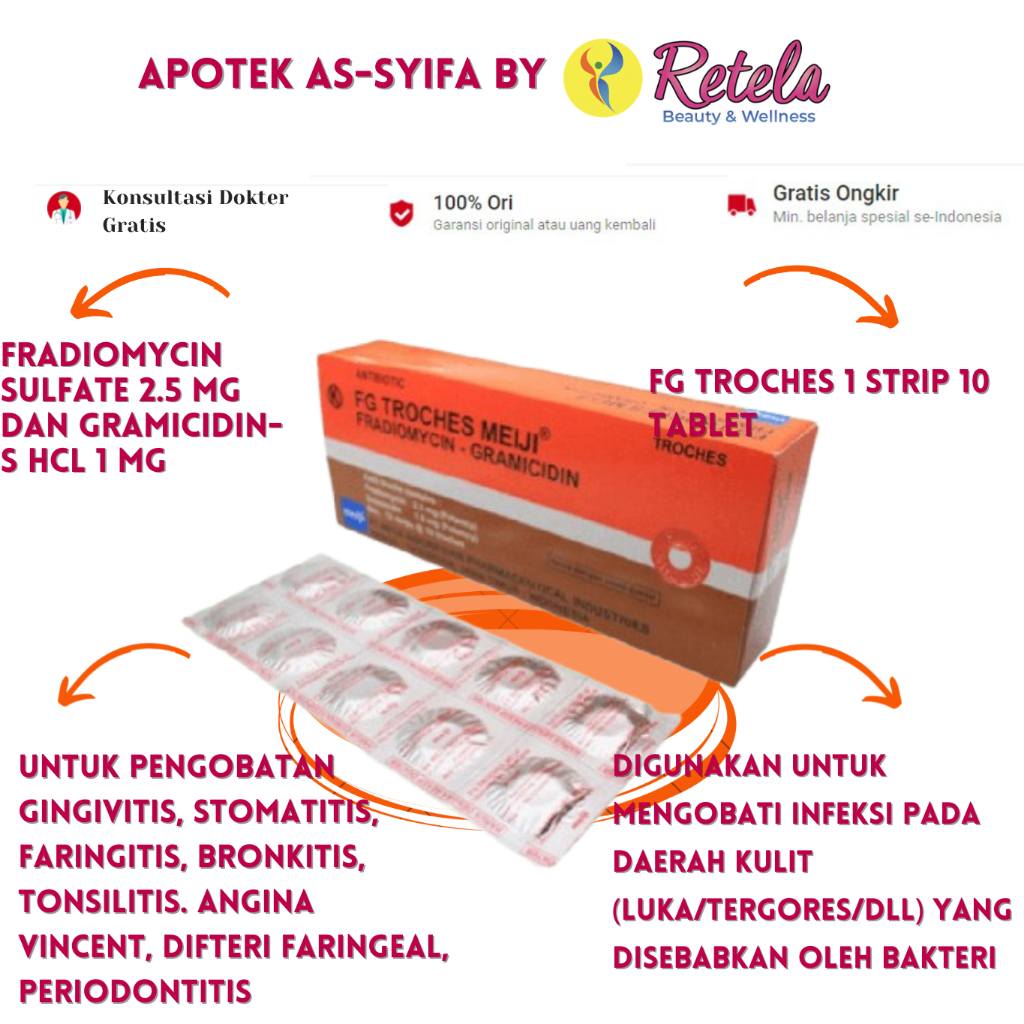 Jual FG TROCHES 1 STRIP 10 TABLET | Shopee Indonesia