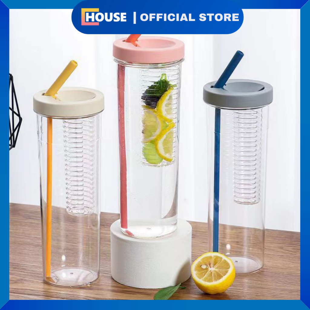 Jual (COD) Botol Minum Transparan Infused Water | Botol Minum Filter ...