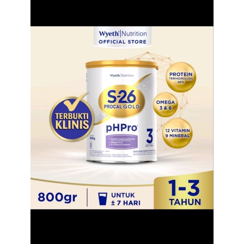 Jual S-26 PROCAL GOLD PH PRO TAHAP 3 SUSU PERTUMBUHAN ANAK USIA 1-3 ...