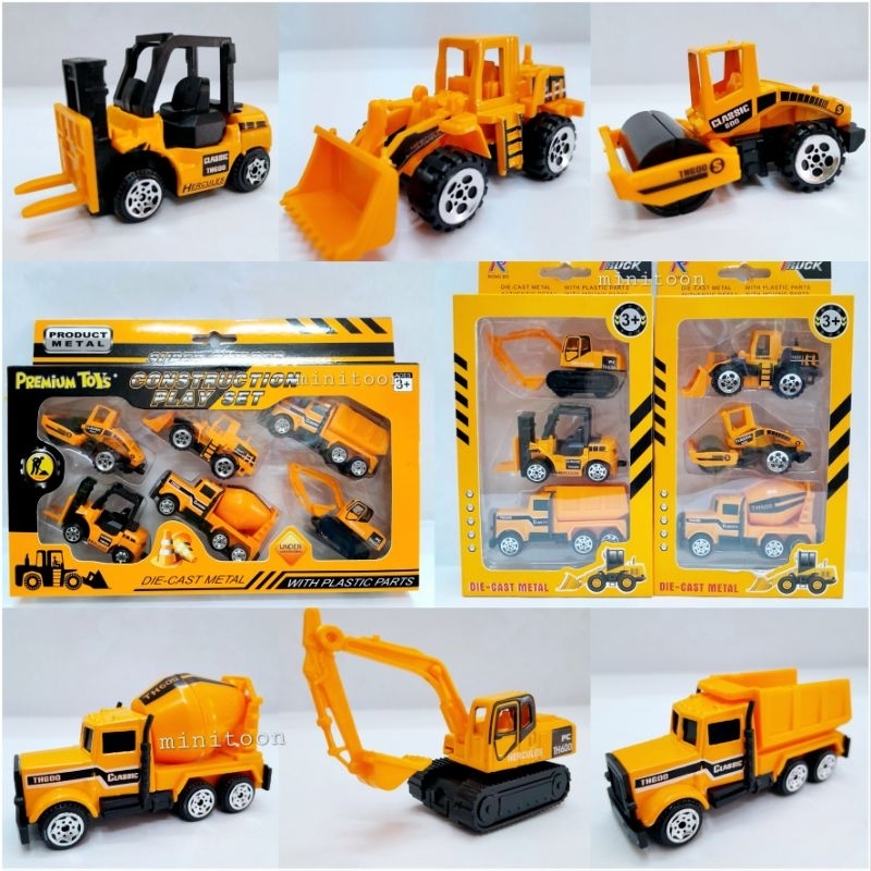 Jual CONSTRUCTION TRUCK DIECAST Mainan Truk Diecast Metal isi 6 Mainan ...