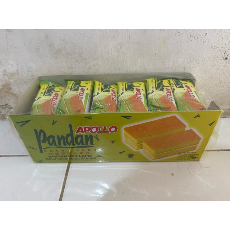 Jual apollo layer cake pandan / coklat per box (24pcs x 18gr) | Shopee ...