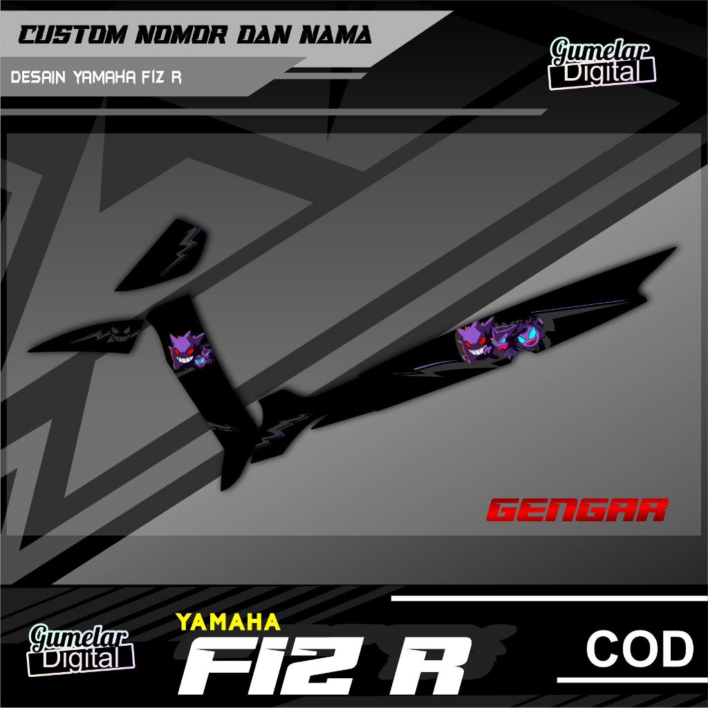 Jual STRIPPING SIMPEL YAMAHA FIZ R GENGAR POKEMON SUDAH DI CUTTING ...