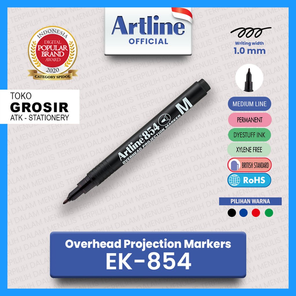 Jual Spidol Overhead Projector Marker OHP Artline EK-854 | Shopee Indonesia