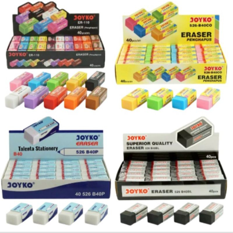 Jual Eraser Joyko Black n White / Penghapus Warna-Warni / Penghapus Panjang / Penghapus Pendek ...