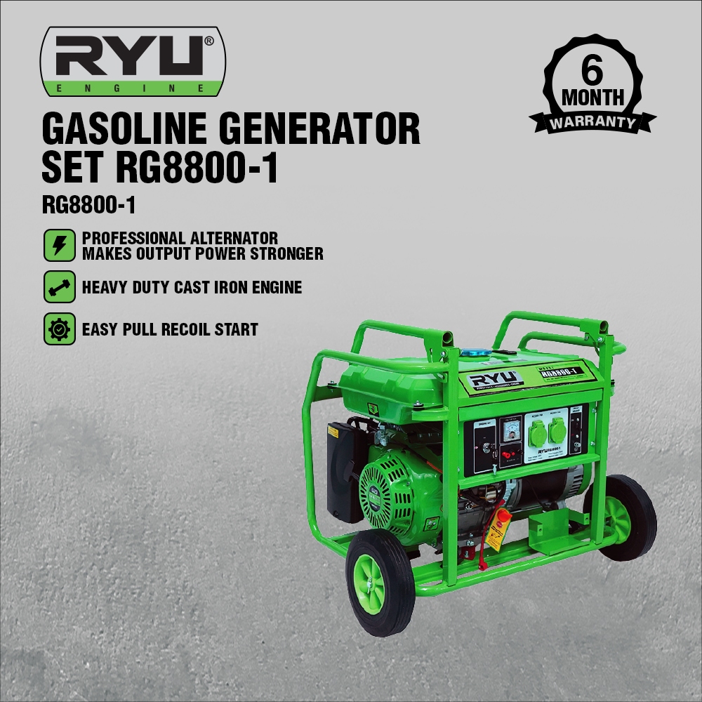 Jual RYU Gasoline Generator Set Rg8800-1- Genset - Perkakas | Shopee ...