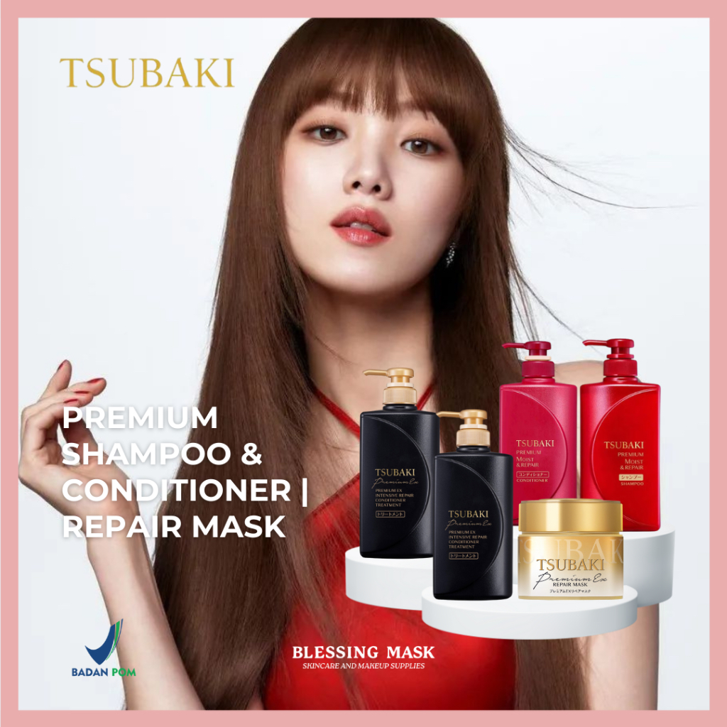 Jual Tsubaki Premium Moist Shampoo | Conditioner - 490ml | Ex Intensive Repair Mask 180gr ...
