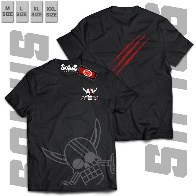 Jual T-shirt Jolly Roger Akagami No Shanks - Monkey D Luffy - Roronoa ...