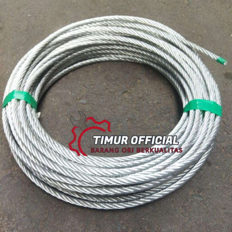 Jual Kawat Tali Seling Baja Galvanis 12 Mm Kabel Sling Wire Rope Kawat Sling Tali Sling | Shopee ...