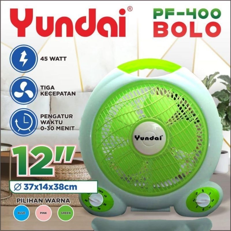 Jual Kipas Angin Box Fan Yundai PF-400 Bolo 12 Inch, Timer & Speed ...