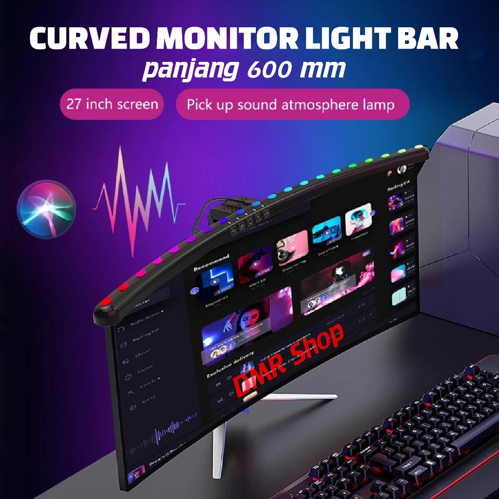 Jual Lampu Baca LED RGB E-Reading Lamp Curved Monitor Light Bar 600 mm ...