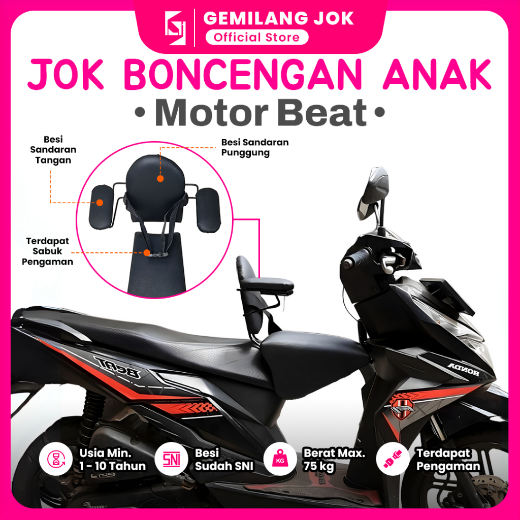 Jual Jok Motor Anak Boncengan Depan Beat Kursi Dudukan Portable Matic ...